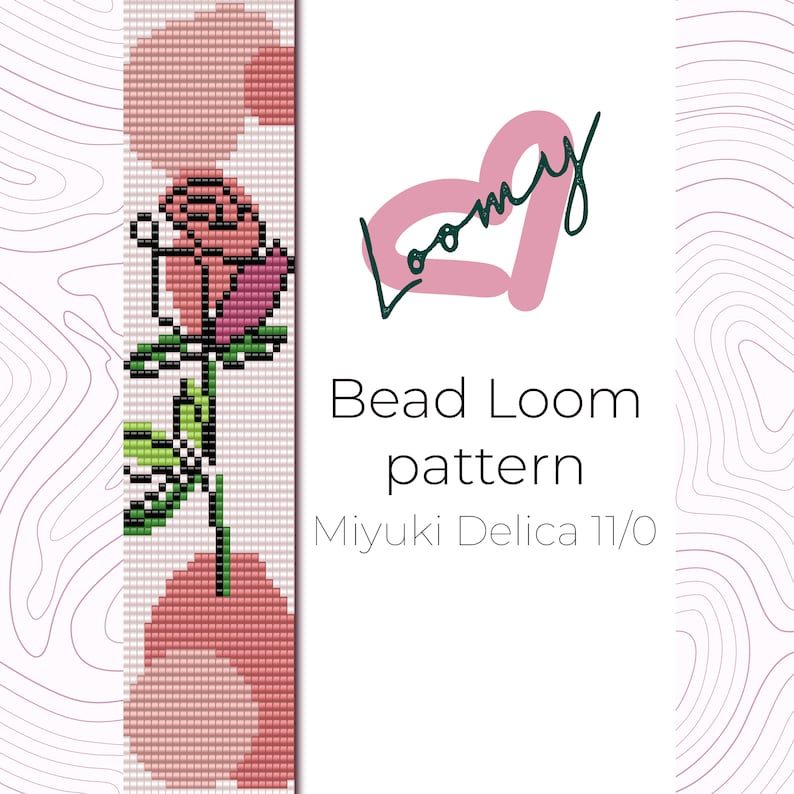 Boho Roses Bead Loom Pattern Loom Bracelet Pattern Loom Beading Pattern ...