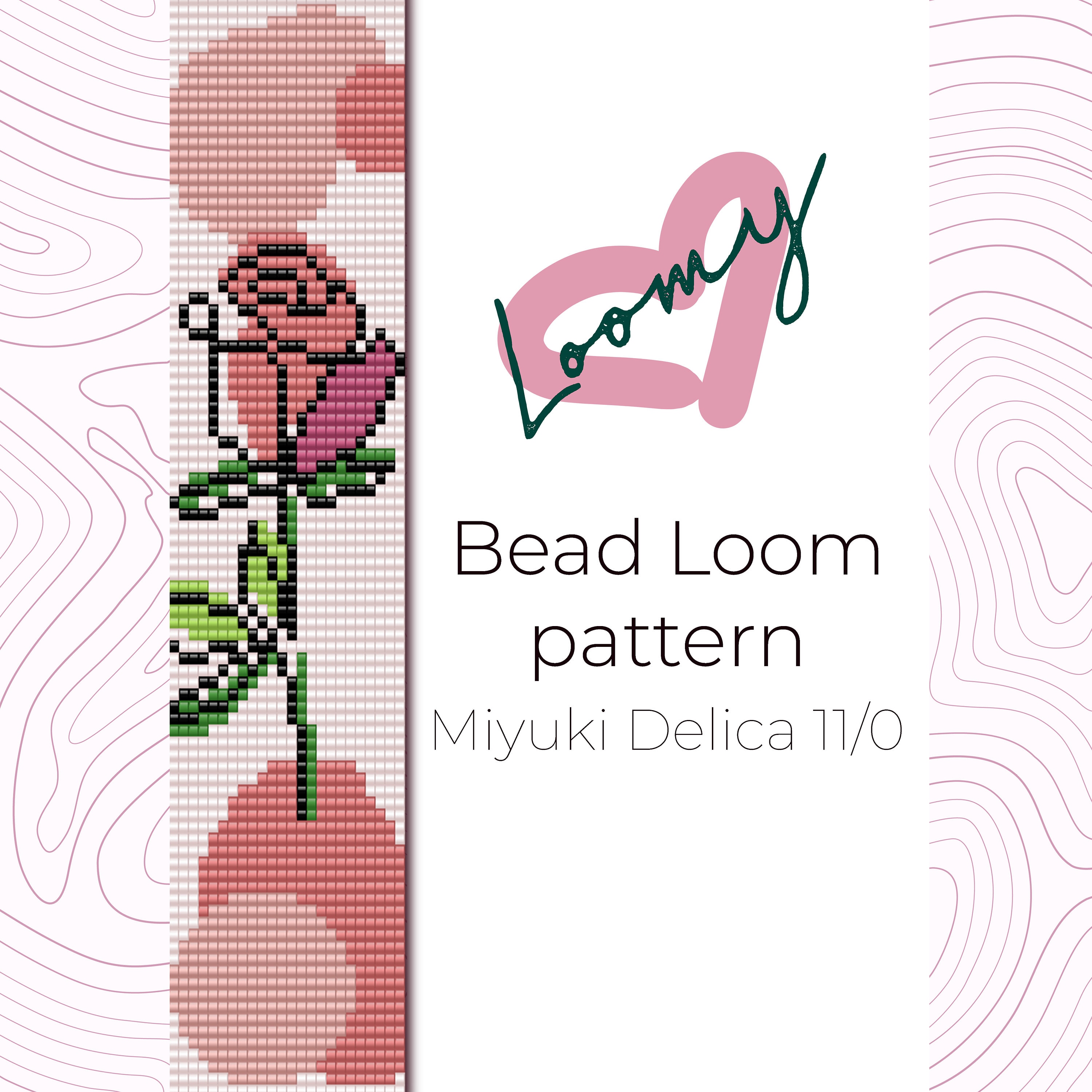 Boho Roses Bead Loom Pattern Loom Bracelet Pattern Loom Beading Pattern ...