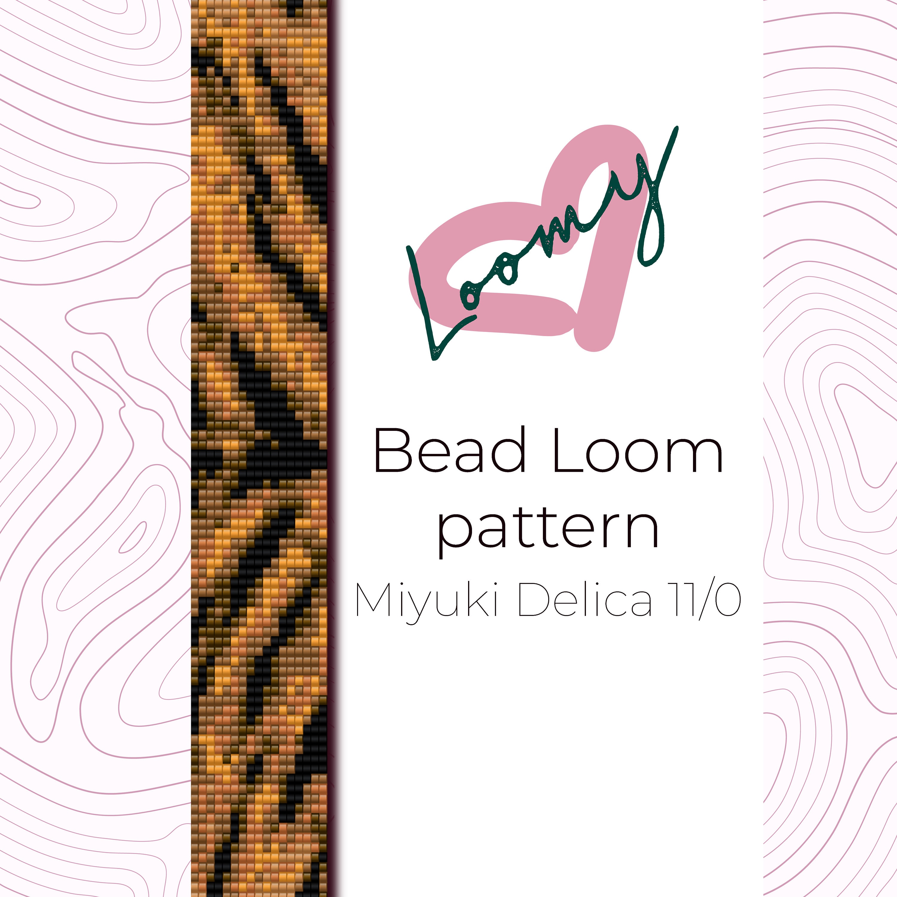 Tiger Spine Print - Bead Loom Pattern - Loom Bracelet Pattern - Loom ...