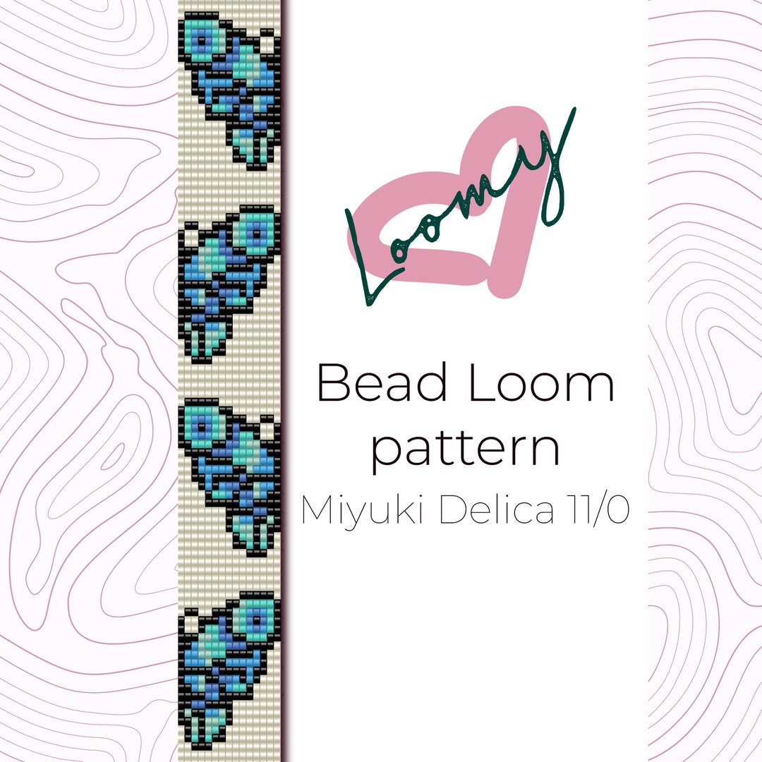 Blue Butterflies - Bead Loom Pattern - Loom Bracelet Pattern - Loom ...