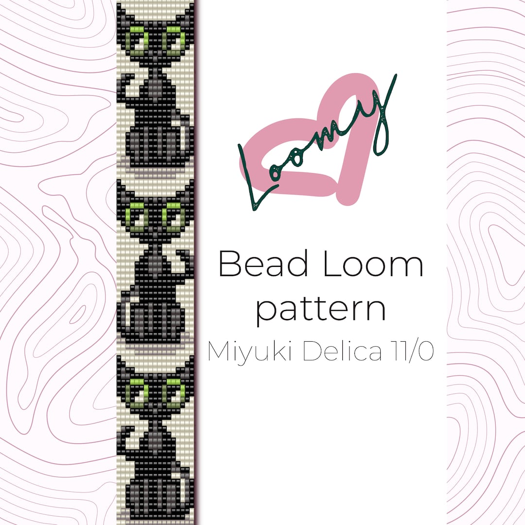 Black Cats - Bead Loom Pattern - Loom Bracelet Pattern - Loom Beading ...