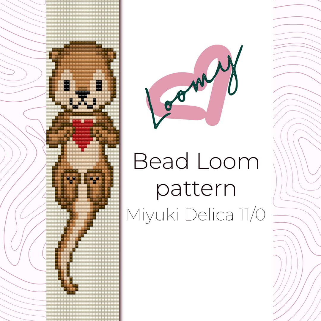 Otter Valentine Bead Loom Bracelet Pattern - Miyuki Delica 11/0 (PDF ...