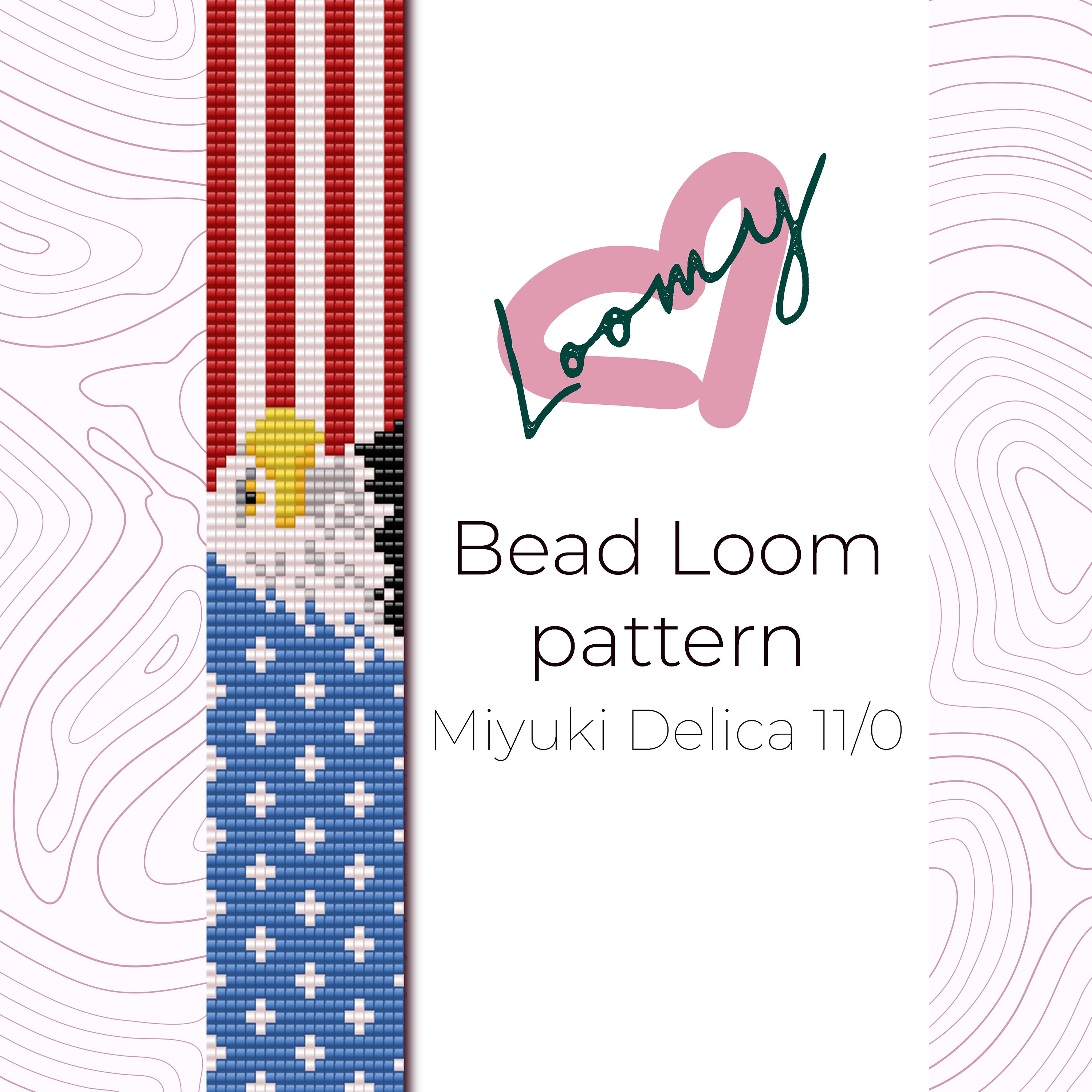 USA Flag With Eagle - Bead Loom Pattern - Loom Bracelet Pattern - Loom ...