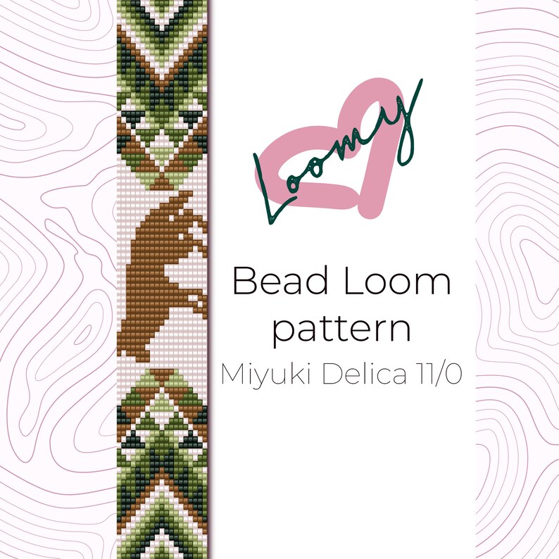 Forest Wolf Native Bead Loom Pattern Loom Bracelet Pattern Loom Beading Pattern Based on Miyuki ...