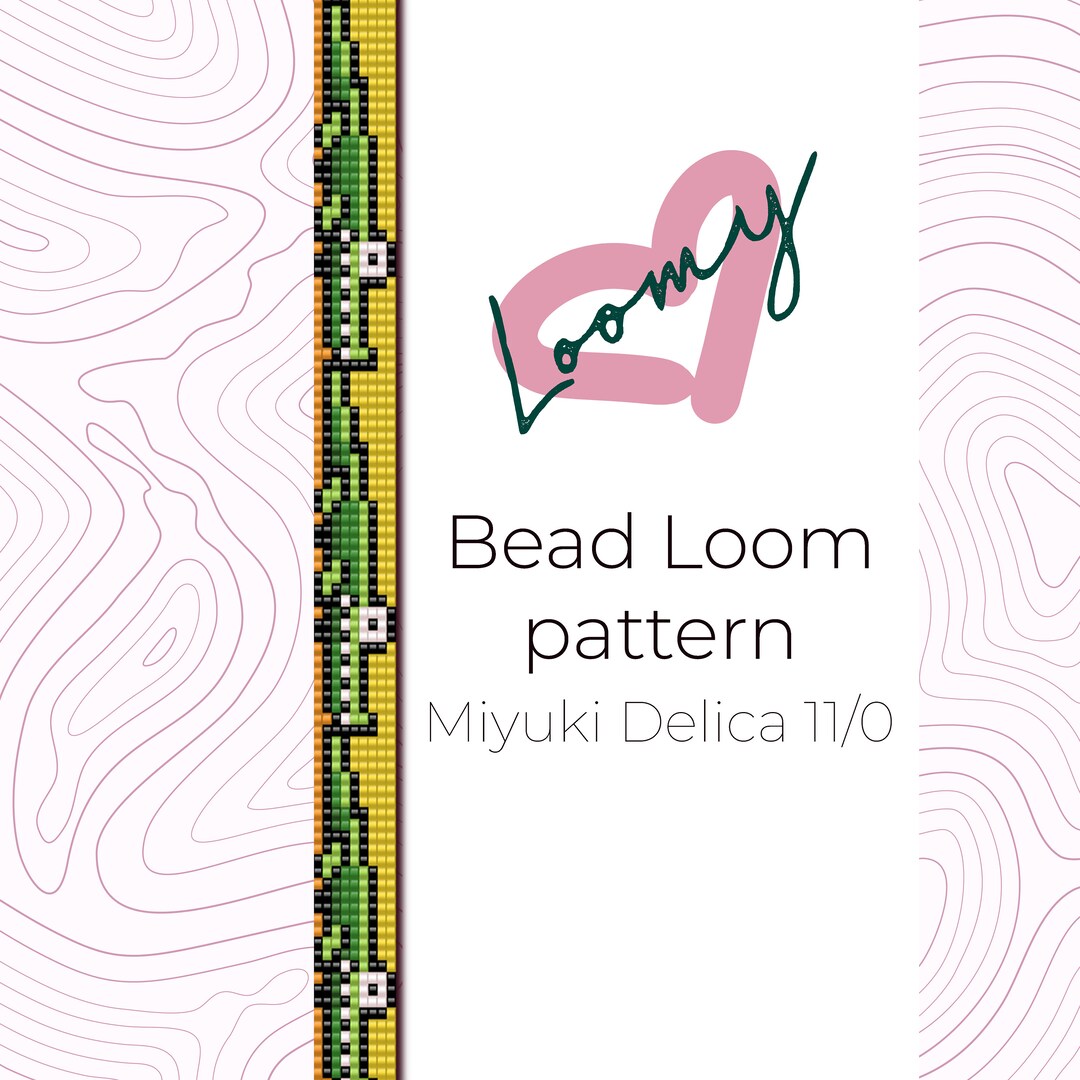 Narrow Crocodile Alligator - Bead Loom Pattern - Loom Bracelet Pattern ...