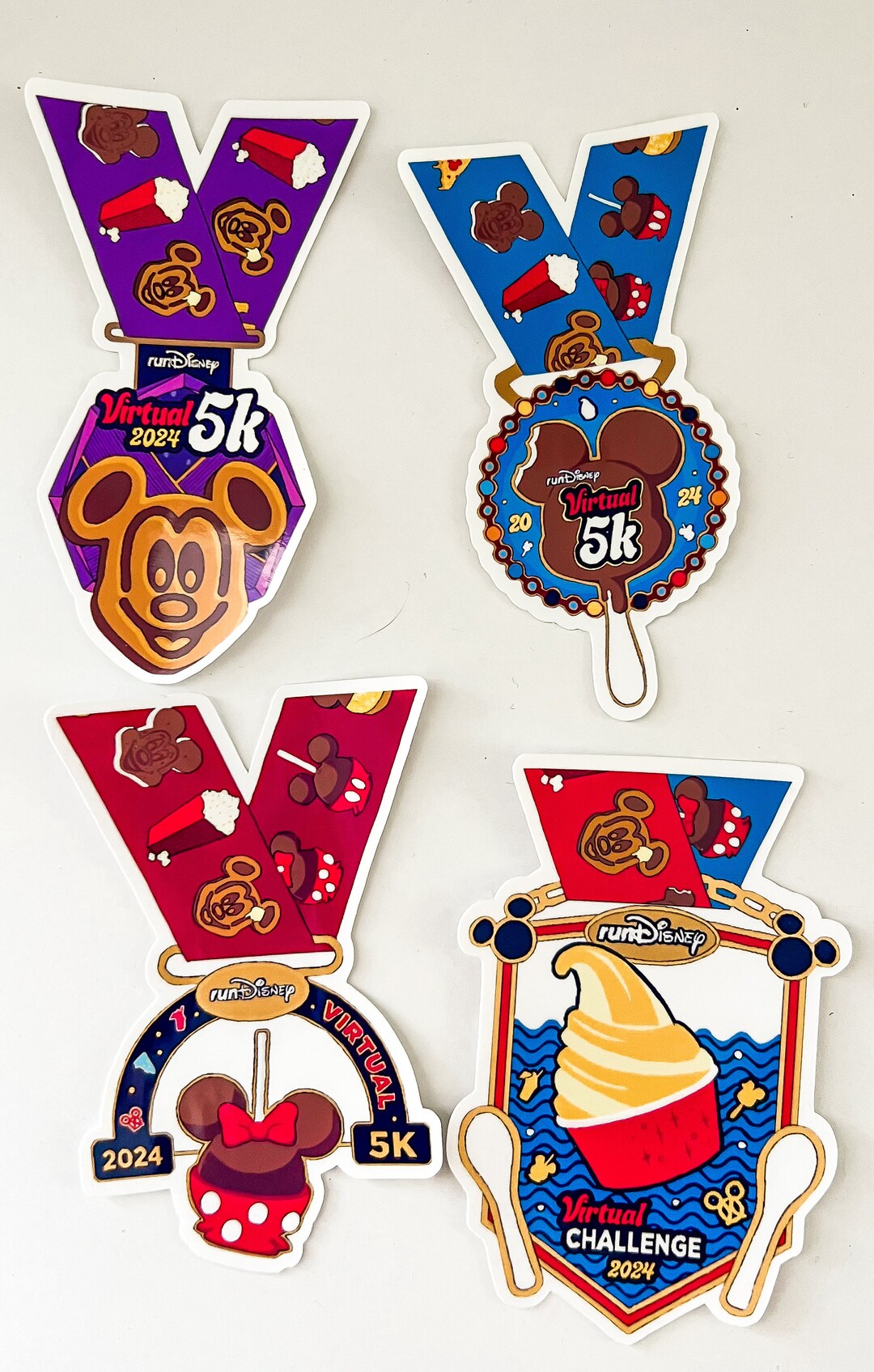 Rundisney Virtual Summer Series Complete Medal Stickers, 9.3 Miles Race ...