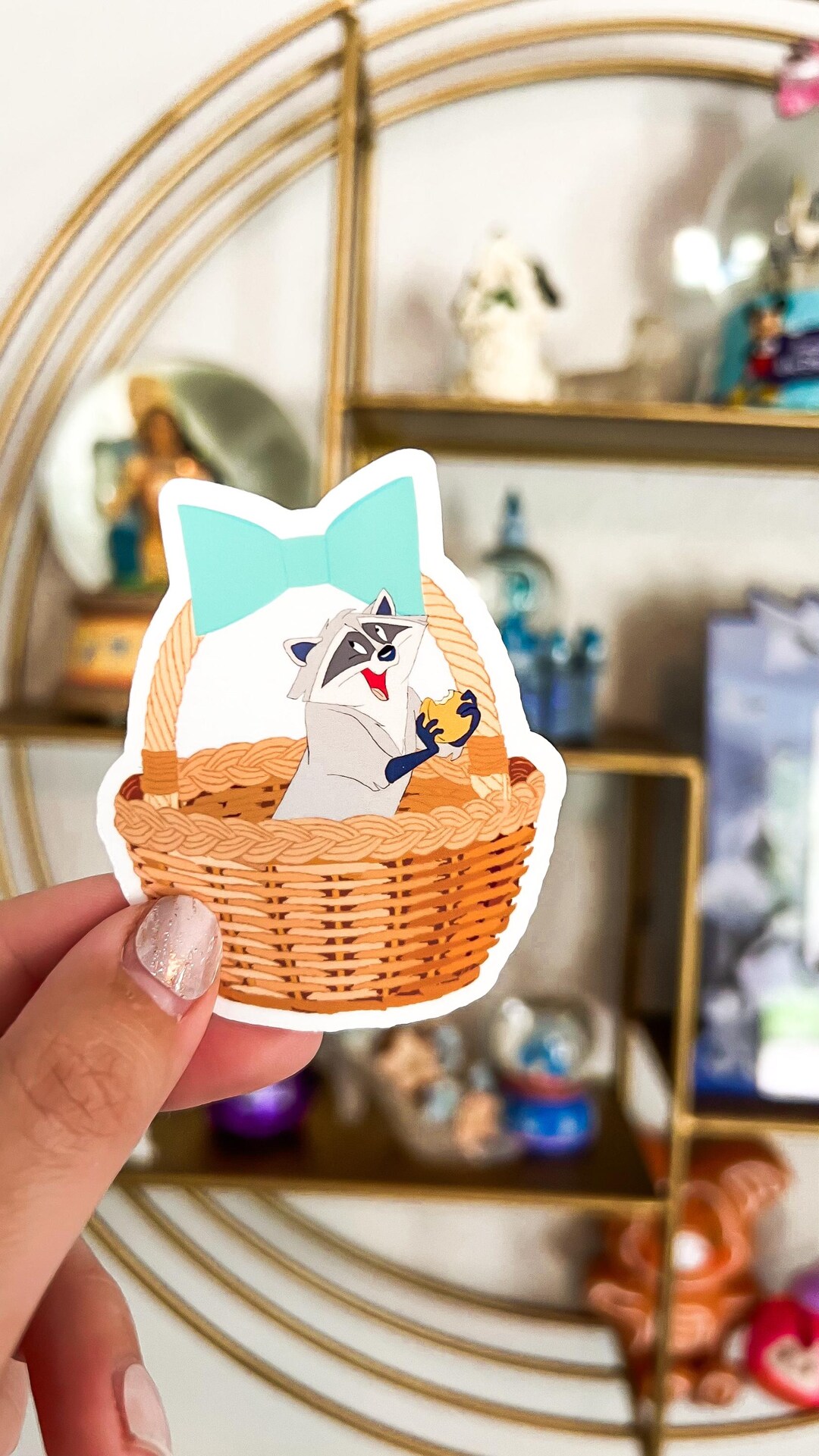Meeko Basket Pocahontas Transparent Sticker, Disney Bullet Journal ...