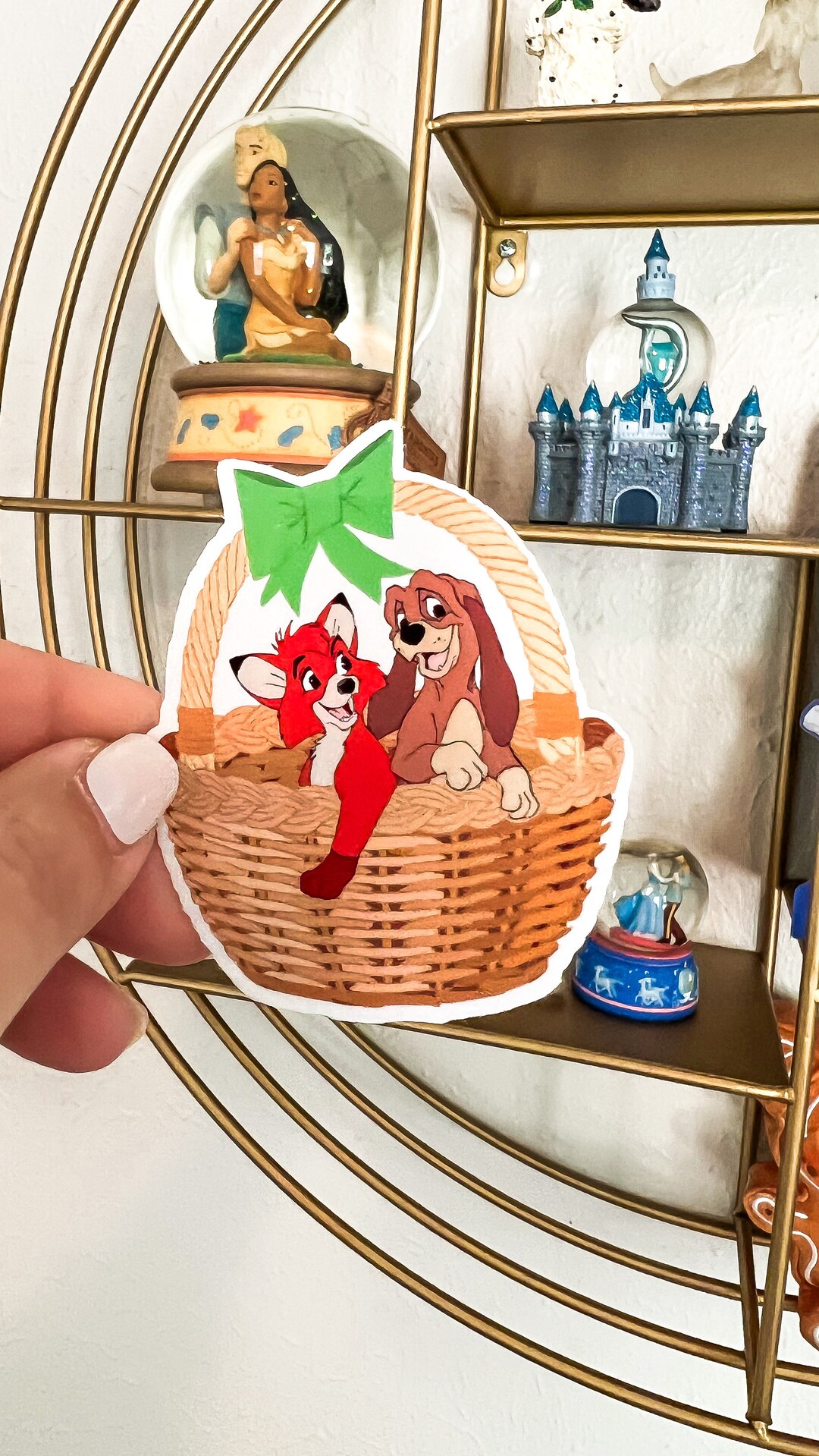 Tod & Copper Basket Fox and the Hound Transparent Sticker, Disney ...