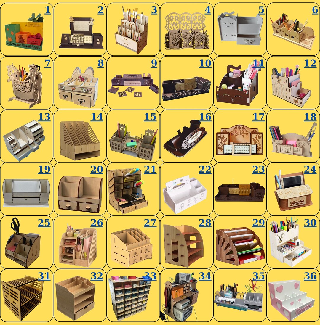 Whimsical Woodcraft: Laser-ready Pencil Holder SVG Files for Glowforge ...