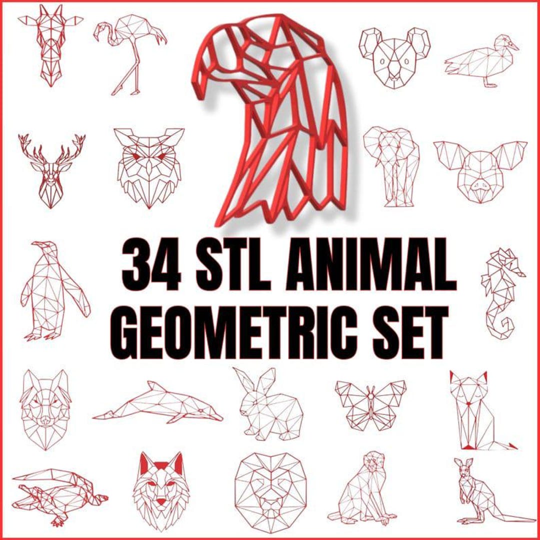 Geometric Menagerie 34 Animal STL Models for 3D Printing Adventure, Stl ...