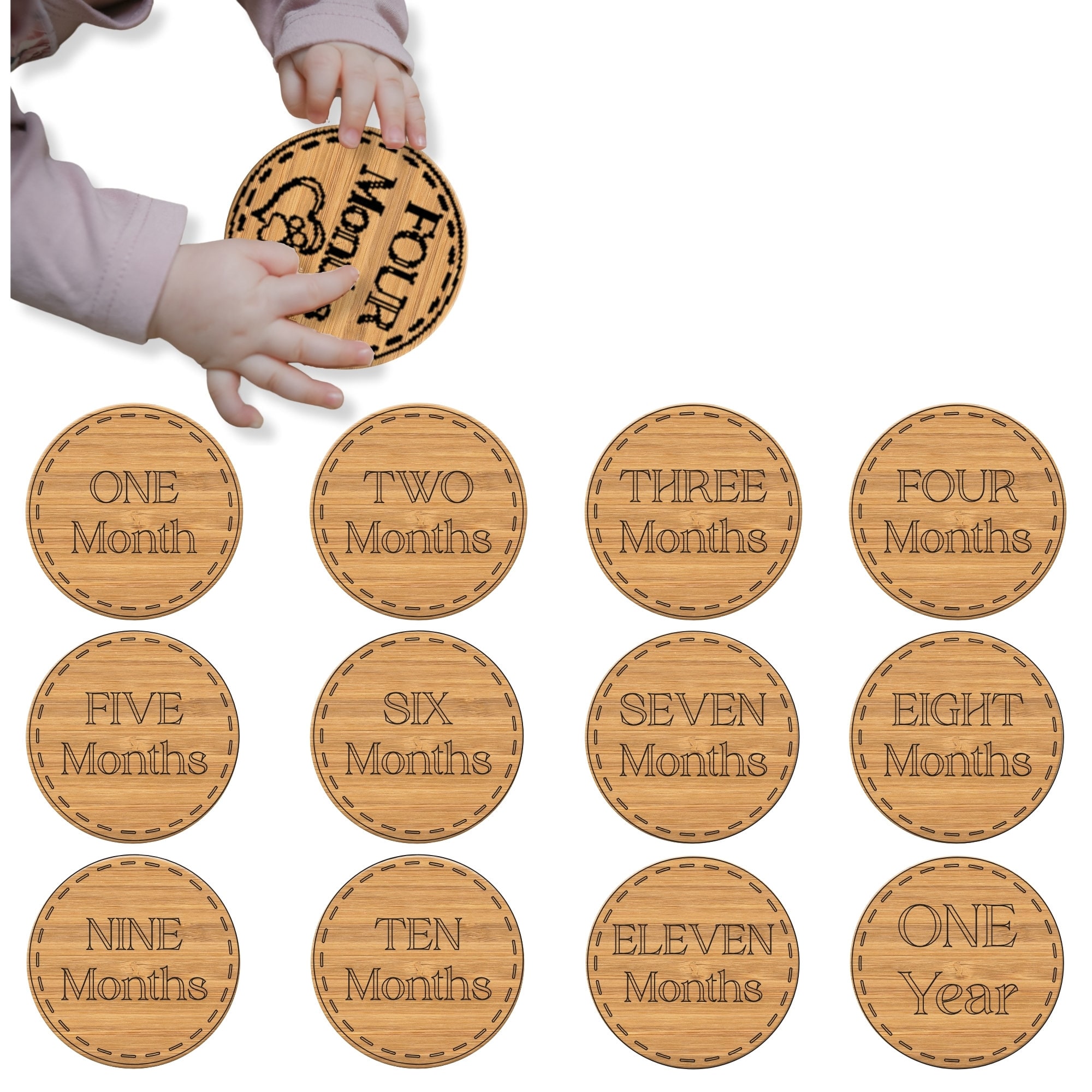 Milestone Cards SVG Laser Cut File: Baby Photo Prop Discs (digital ...