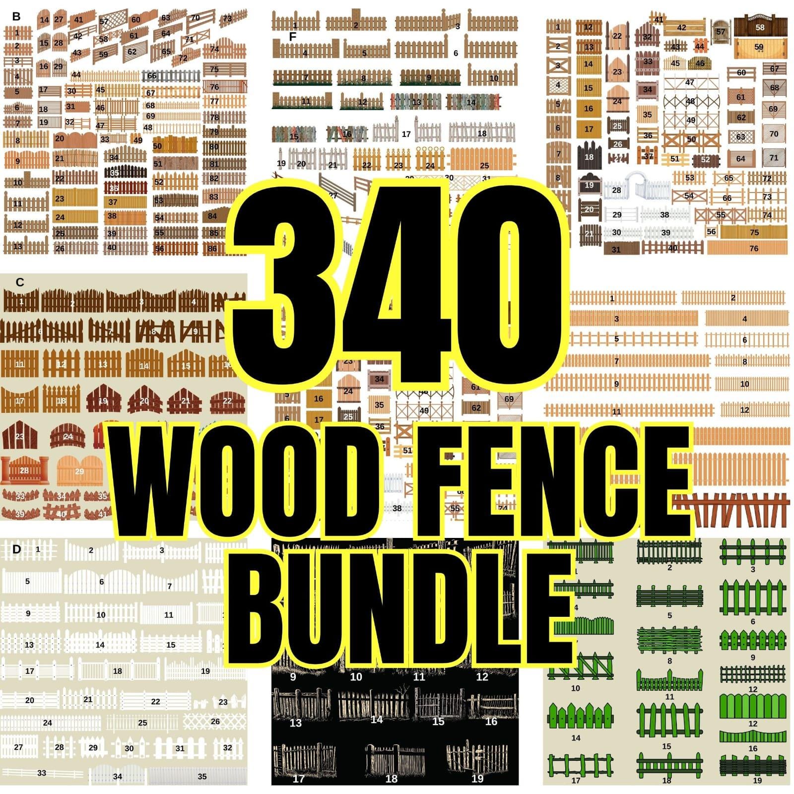 Rustic Charm: Wood Fence SVG Bundle, Wooden Fence Svg - Wooden Fence ...
