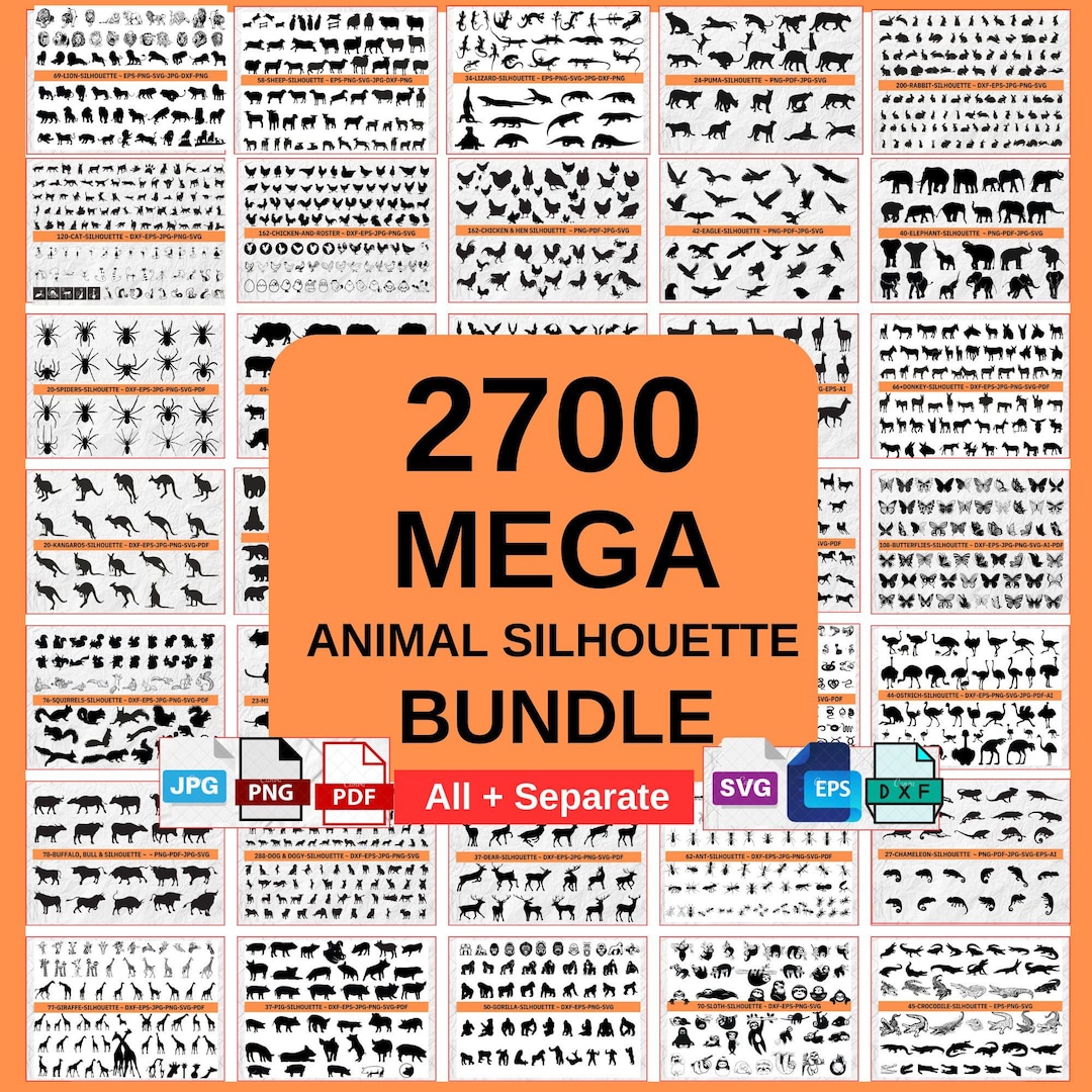 2700+ Animals Silhouettes Vectors ,svf, Png, Dxf, Eps, Cdr, AI Animal ...