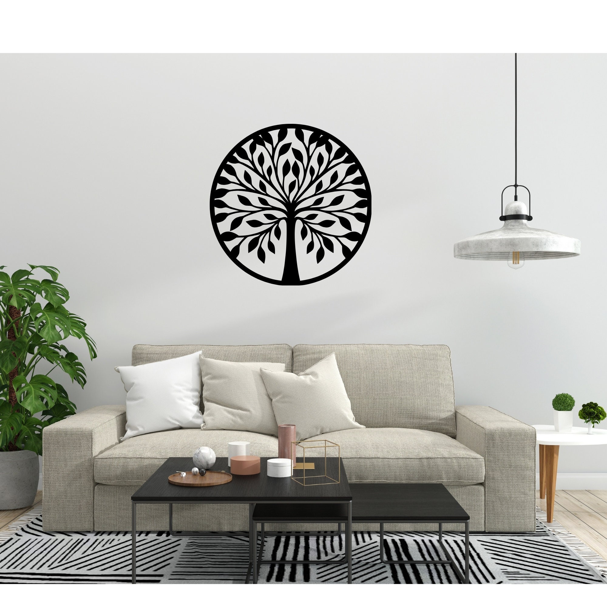 Laser Cut Tree Wall Decoration CDR File - Wall Art Decor - for Laser ...