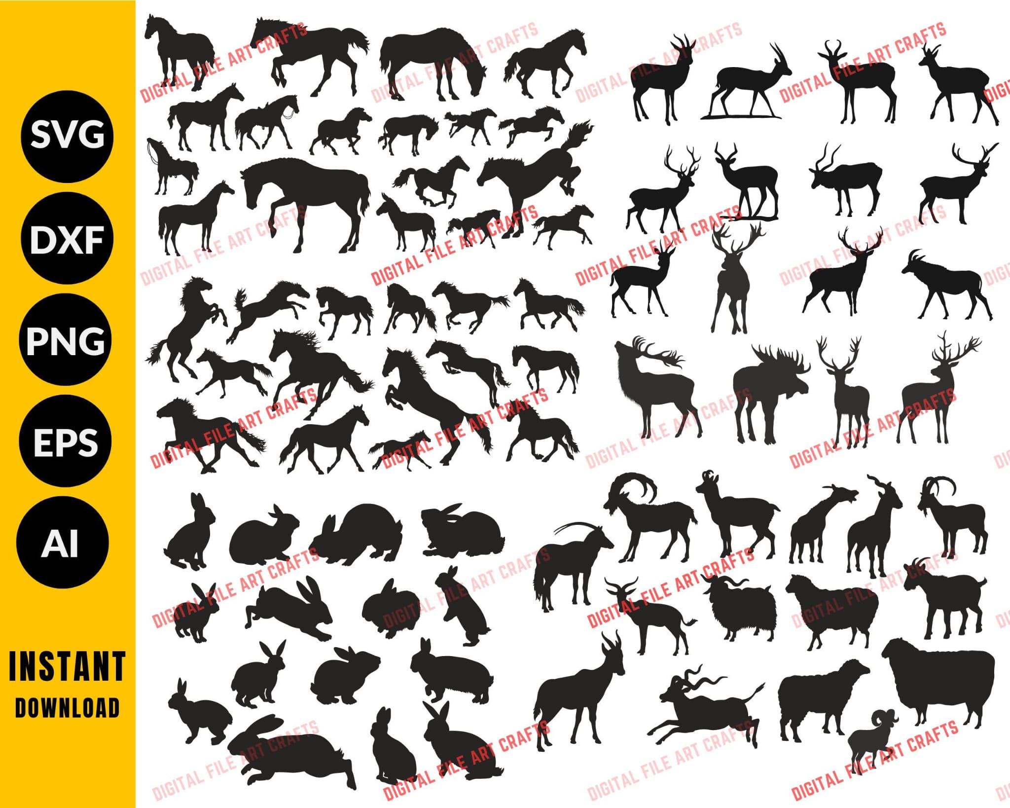 2700+ Animals Silhouettes Vectors ,svf, Png, Dxf, Eps, Cdr, AI Animal ...