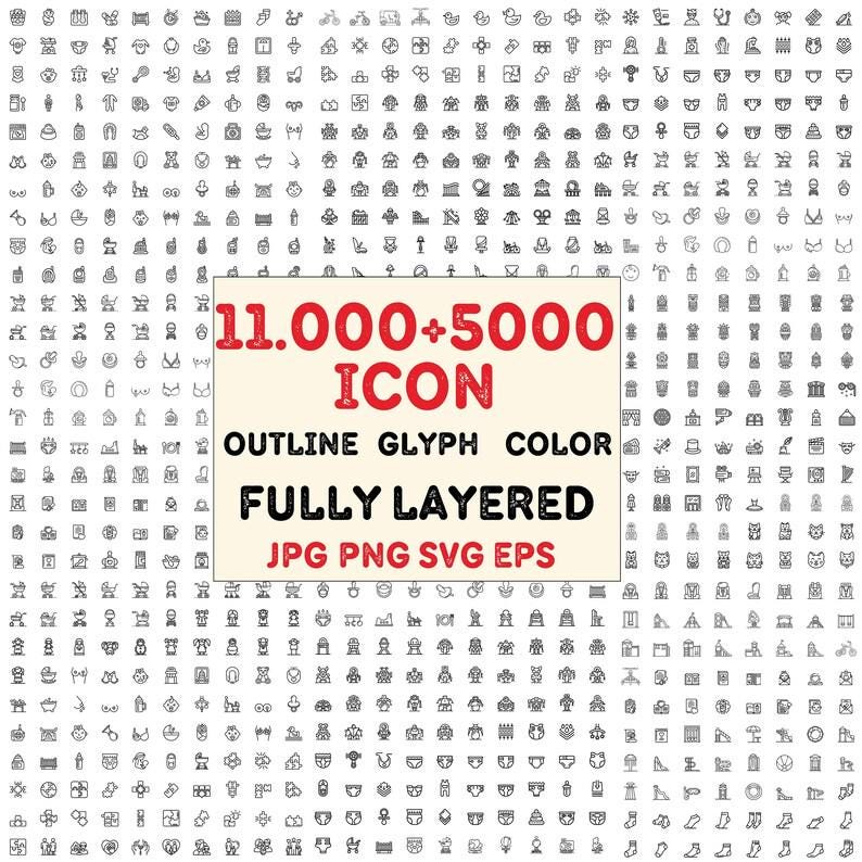 16000 Clipart Icons: SVG Vector Art Library (laser Cut) - Etsy