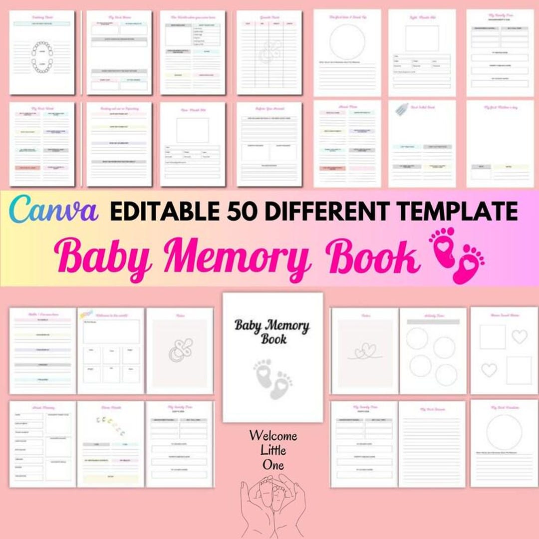 Editable Baby Memory Book Canva Template. - Etsy