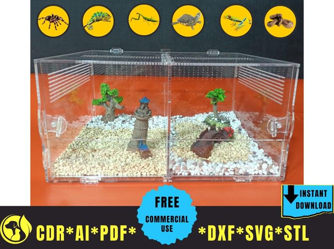 Laser Cut Clear Acrylic Reptile Terrarium: DXF SVG CNC File - Etsy