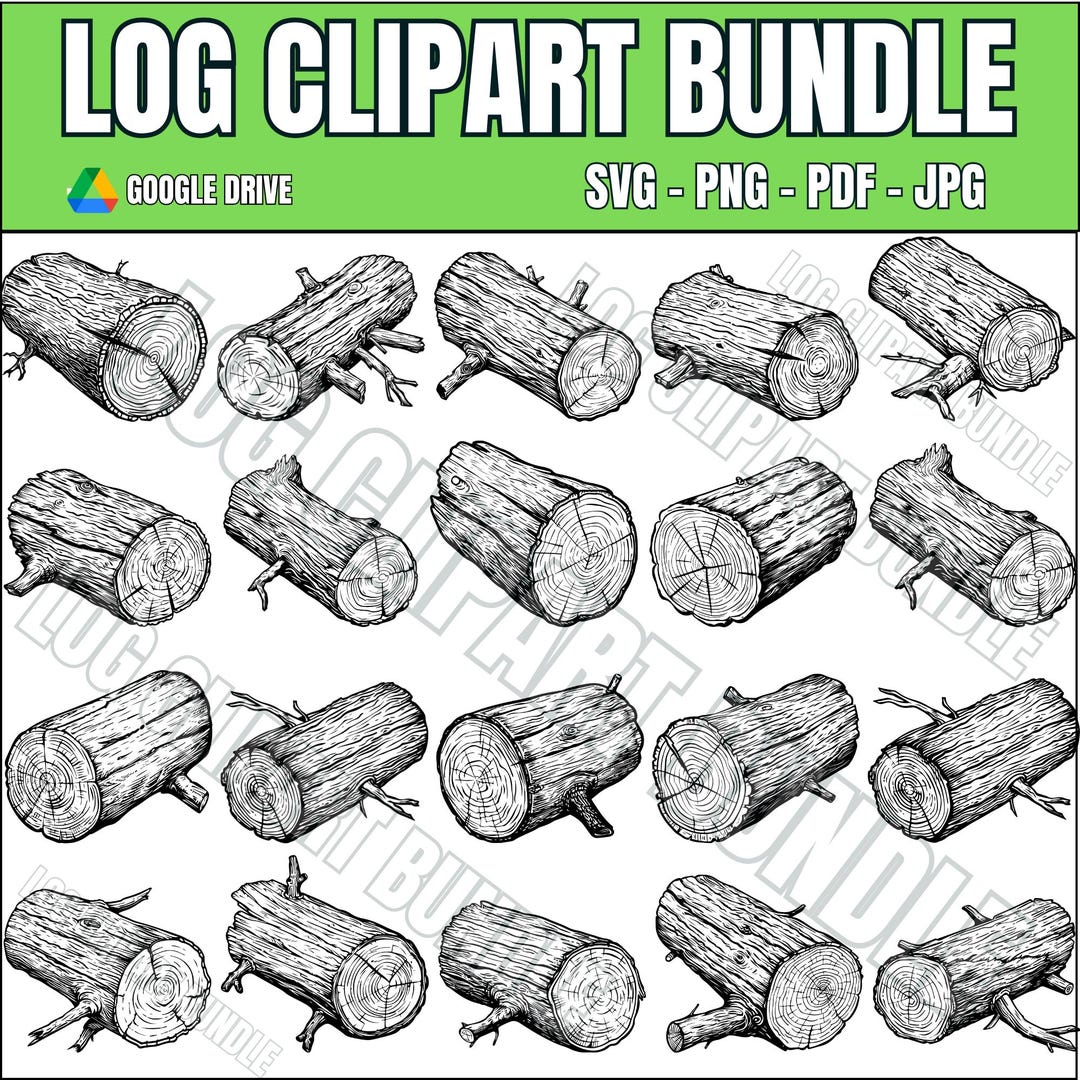 Log Clipart Bundle | Hand-drawn Rustic Wood Logs (digital Download) - Etsy