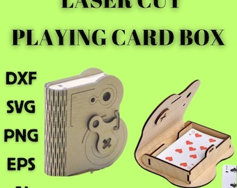 Laser Cut Card Box, Game Box Svg, Playing Cards Box Case, Playing Card ...