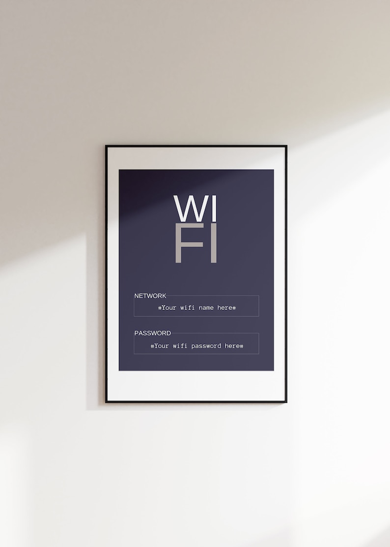 Wifi Connection Poster - Instant Download Printable With Editable ...