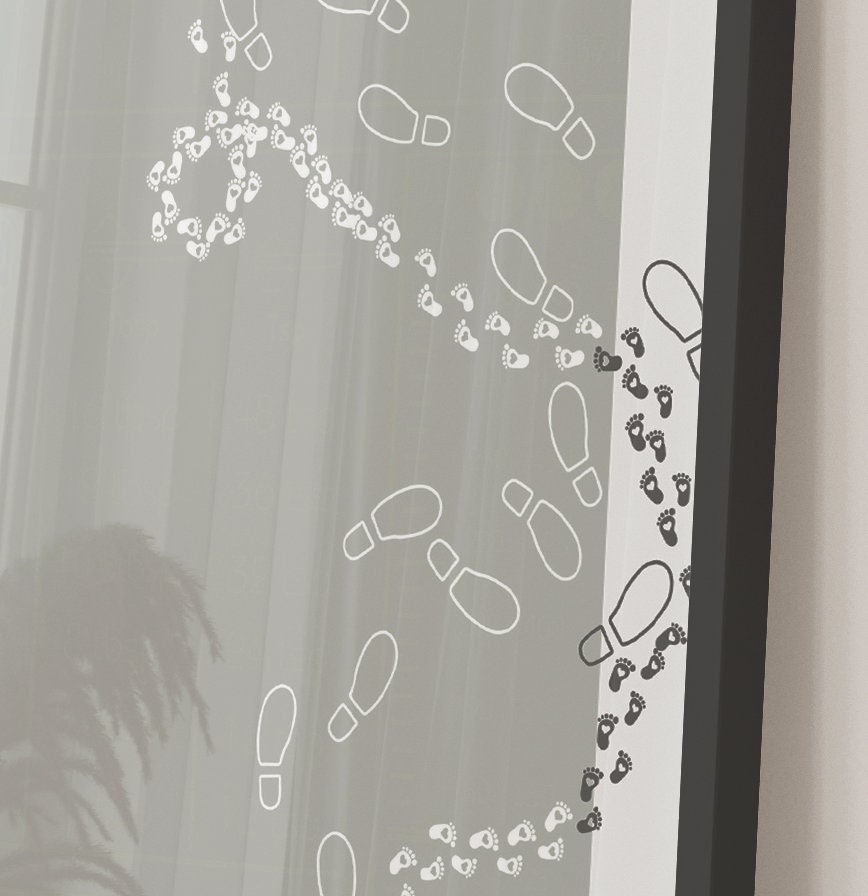 Minimalist Family Footprints Wall Art - Before and After Children ...