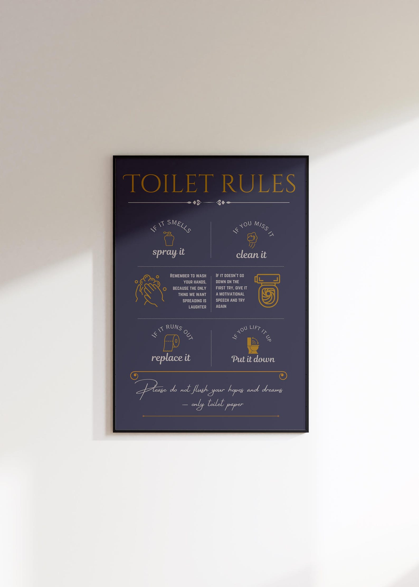 Witty Bathroom/toilet Rules Instant Download Printable Wall Poster ...