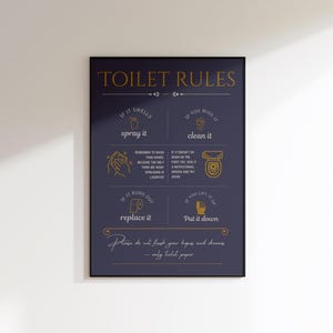 Witty Bathroom/toilet Rules Instant Download Printable Wall Poster ...