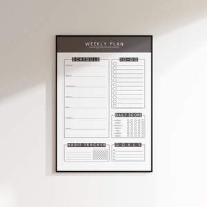 Instant Download Printable Weekly Planner | Habit Tracker | Goal ...