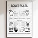 Witty Bathroom/toilet Rules Instant Download Printable Wall Poster ...