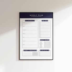Instant Download Printable Weekly Planner | Habit Tracker | Goal ...
