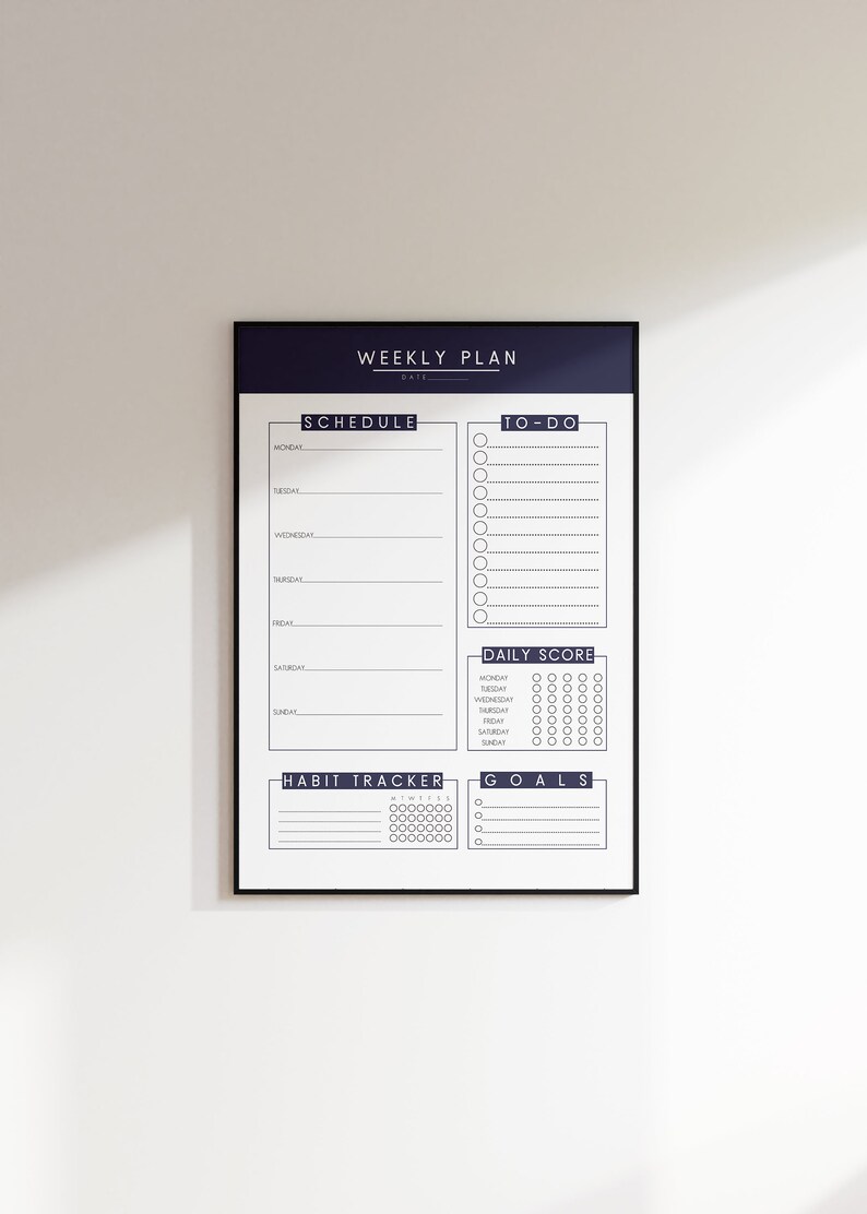 Instant Download Printable Weekly Planner | Habit Tracker | Goal ...