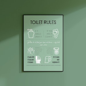 Witty Bathroom/toilet Rules Instant Download Printable Wall Poster ...