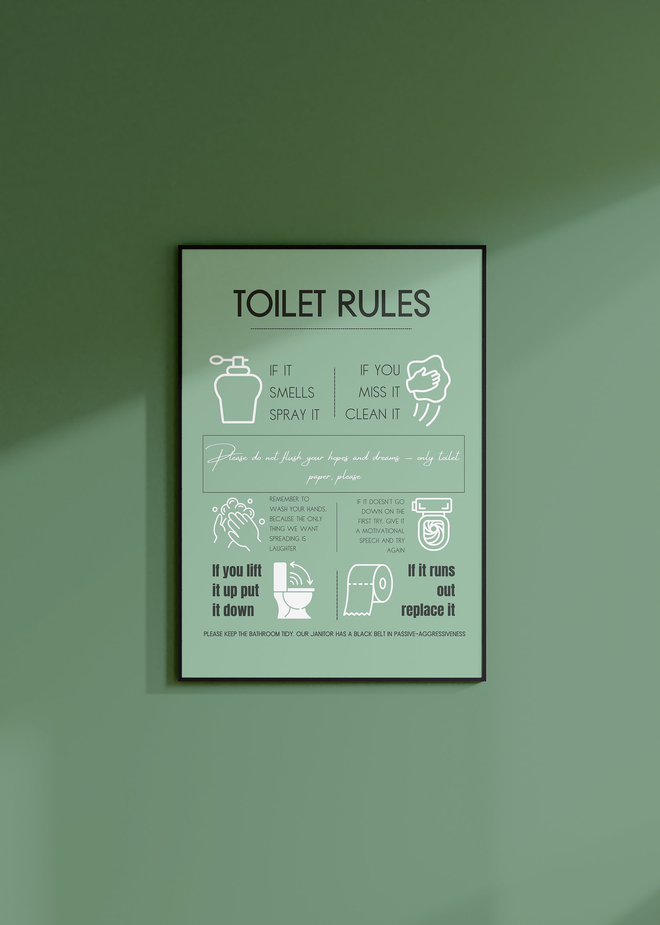 Witty Bathroom/toilet Rules Instant Download Printable Wall Poster ...