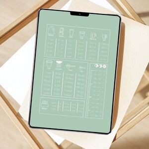 Kitchen Conversion Printable Wall Chart Guide for Cooking and Baking ...