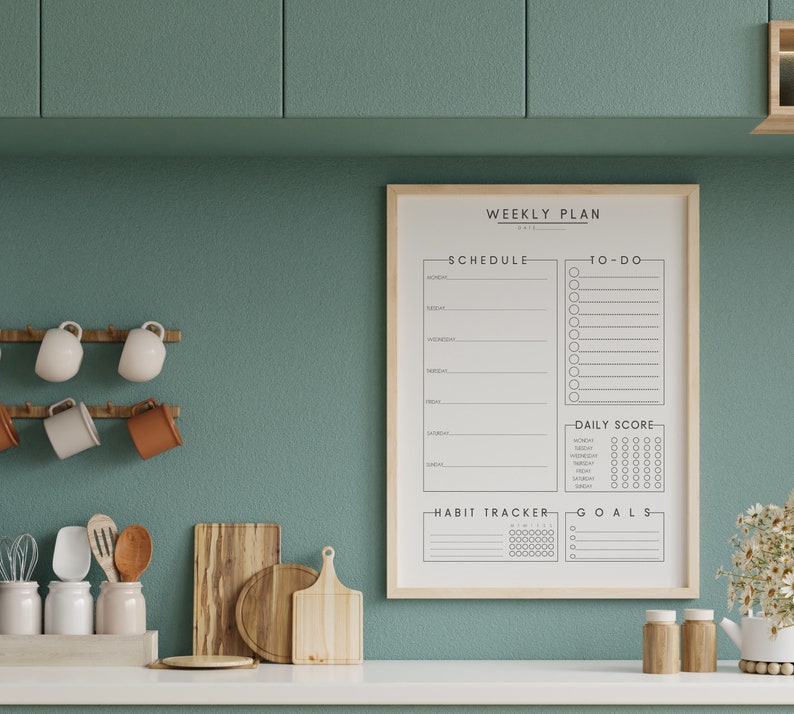 Instant Download Printable Weekly Planner | Habit Tracker | Goal ...