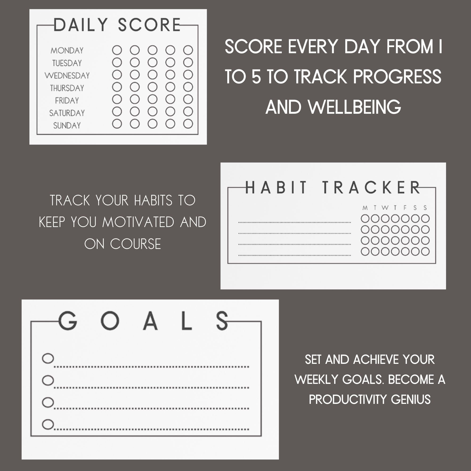 Instant Download Printable Weekly Planner | Habit Tracker | Goal ...