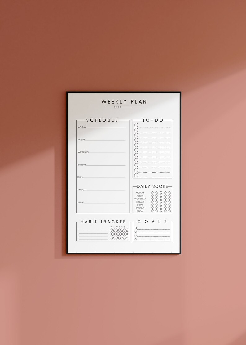 Instant Download Printable Weekly Planner | Habit Tracker | Goal ...