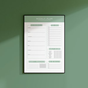 Instant Download Printable Weekly Planner | Habit Tracker | Goal ...
