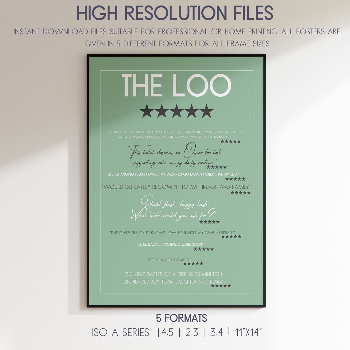 Loo Reviews Laugh-out-loud Lavatory: Funny Reviews Printable Poster for ...