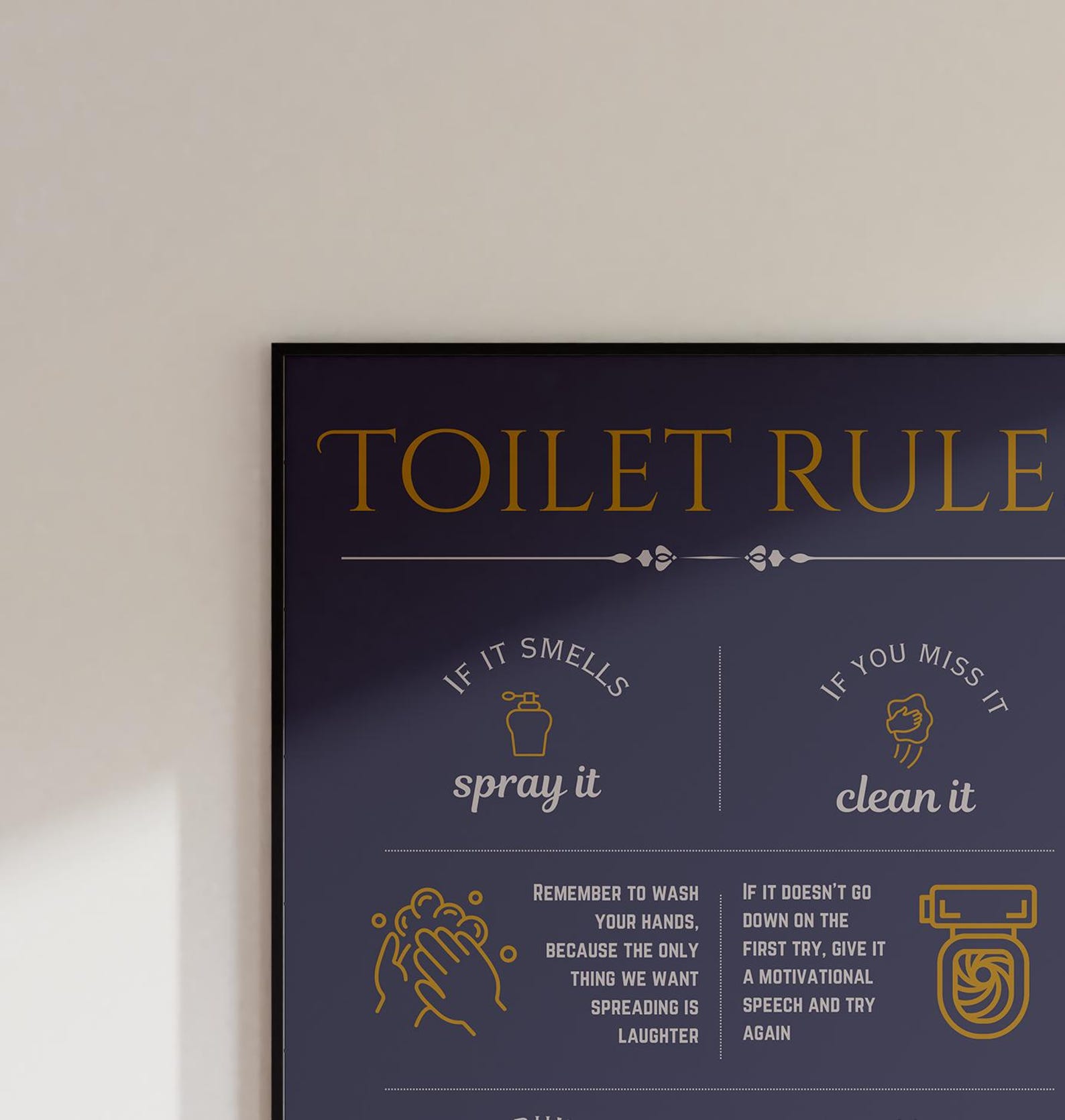 Witty Bathroom/toilet Rules Instant Download Printable Wall Poster ...