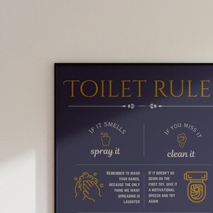 Witty Bathroom/toilet Rules Instant Download Printable Wall Poster ...