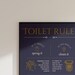 Witty Bathroom/toilet Rules Instant Download Printable Wall Poster ...