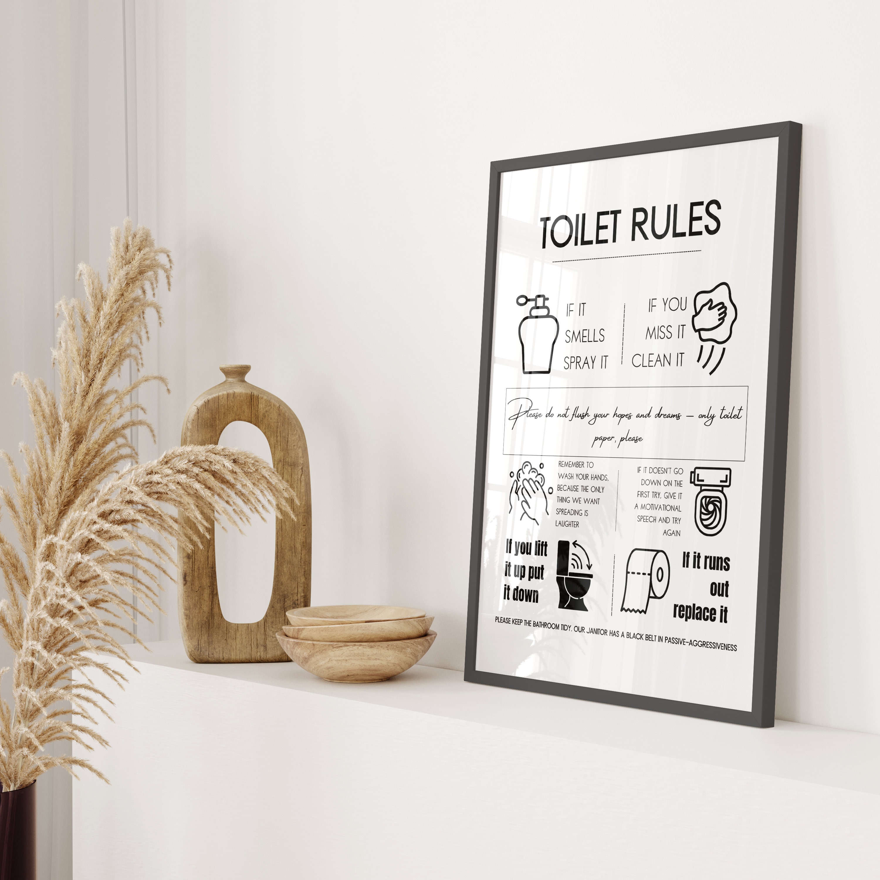 Witty Bathroom/toilet Rules Instant Download Printable Wall Poster ...