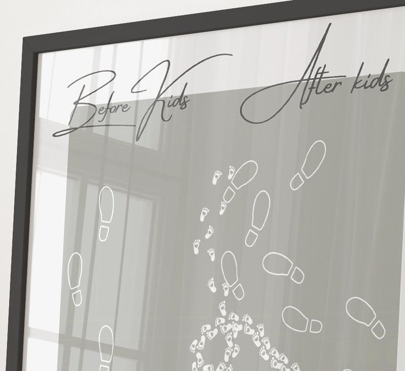 Minimalist Family Footprints Wall Art - Before and After Children ...