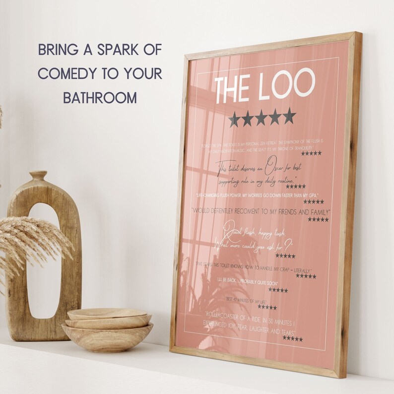Loo Reviews Laugh-out-loud Lavatory: Funny Reviews Printable Poster for ...