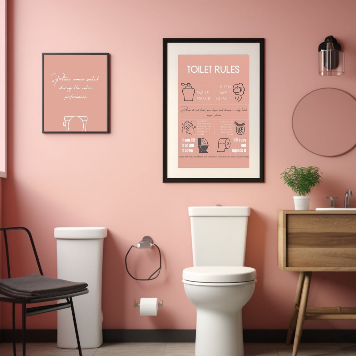 Witty Bathroom/toilet Rules Instant Download Printable Wall Poster ...