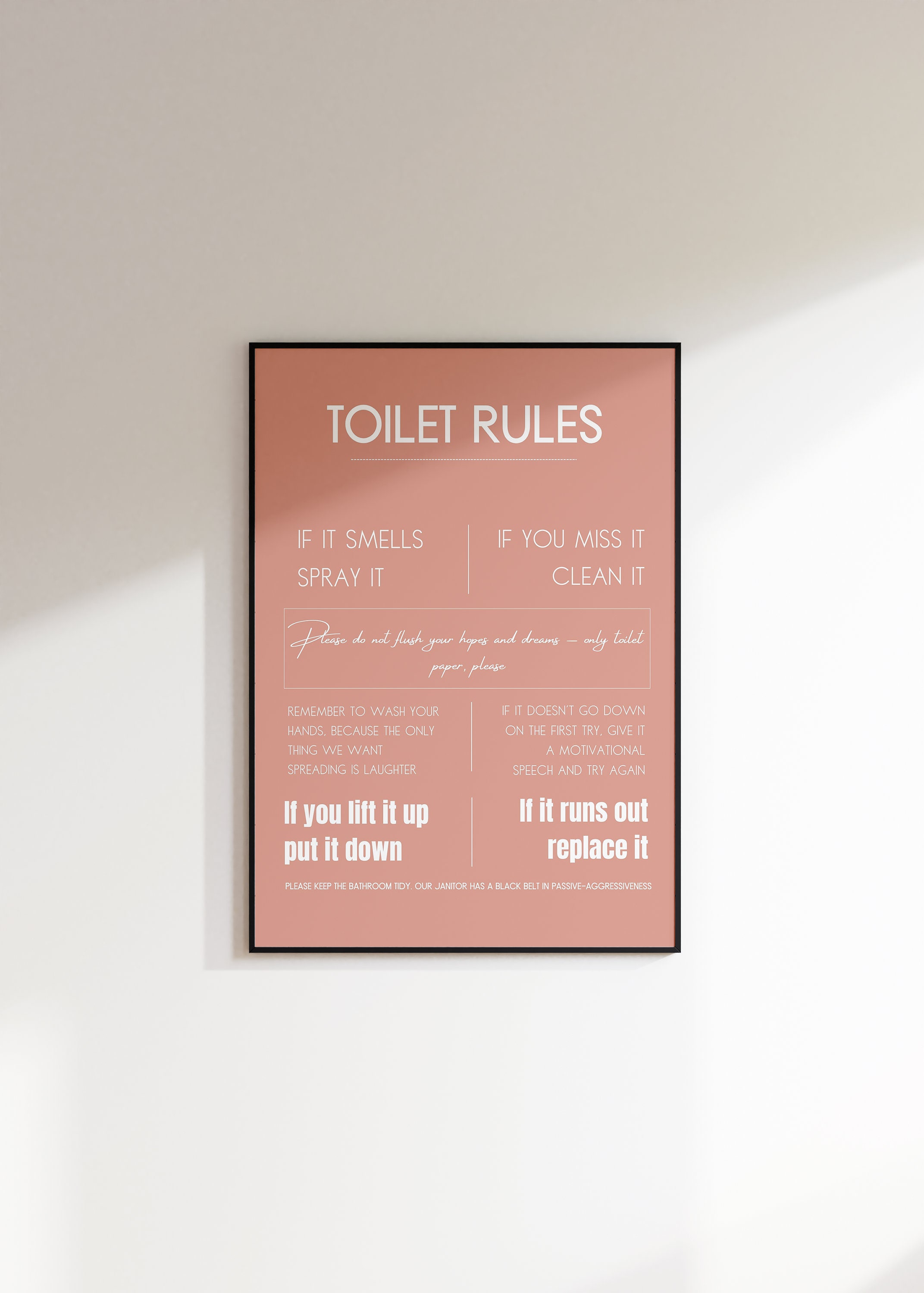 Witty Bathroom/toilet Rules Instant Download Printable Wall Poster ...