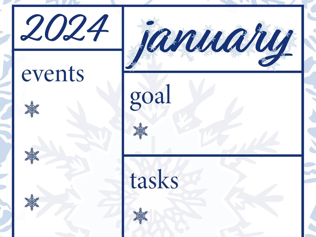 Printable January Monthly Planner - Etsy