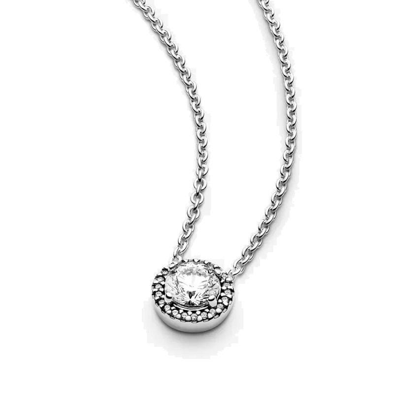 PANDORA Round Classic Halo Necklace A Gift of Elegance Timeless Collection Selenite Zirconia Jewelry A Must have for Women Brand New Etsy
